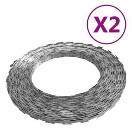 vidaXL Spanngurt BTO-22 Natodraht Klingendraht 2 Stk. 100 m Stahl (2-St)
