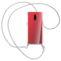 mtb more energy Handykette für OnePlus 7 (6.41) [MK], Umhängehülle mit Metallkette [NC-023-MK], silberfarben, silberfarbene Kette Snake