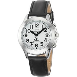 Funkuhr MASTER TIME "Sprechende Funkuhr, MTLA- 10705-60 L" Armbanduhren schwarz Damen Quarzuhren Armbanduhr, Quarzuhr, Damenuhr