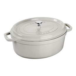 Staub La Cocotte 37 cm, oval, Weisser Trüffel, Gusseisen