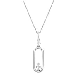 Kette mit Anhänger Giorgio Martello MILANO "Anhänger Zirkonia, Silber 925" Halsketten Gr. 45 cm, Silber 925 (Sterlingsilber), silberfarben (silber) Damen