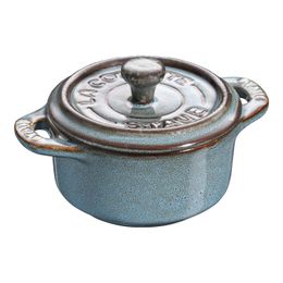 Staub Ceramique Mini Cocotte 10 cm, rund, Antik-Türkis, Keramik