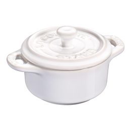 Staub Ceramique Mini Cocotte 10 cm, rund, Elfenbein-Weiß, Keramik