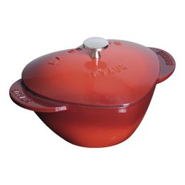 Staub La Cocotte 20 cm, Herz, Kirsch-Rot, Gusseisen