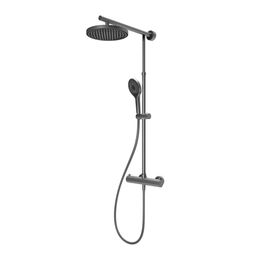 Schulte Duschsystem 'DuschMaster Rain Classic' mit Thermostat Gunmetal