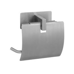 Wenko Toilettenpapierhalter 'Turbo-Loc Genova' Edelstahl matt, mit Deckel