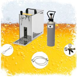 ich-zapfe Komplett Set - Zapfanlage, Bierzapfanlage, Bierkoffer, Durchlaufkühler PYGMY 25 LE, 1-leitig Trockenkühler, 30 Liter/h, Green Line