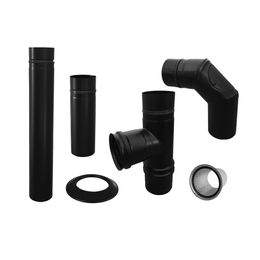 FIREFIX Pelletofenrohr-Set schwarz &Oslash; 80 mm 6-teilig