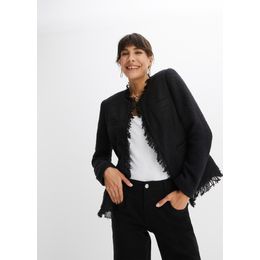 bonprix Boucl&eacute;-Jacke, schwarz