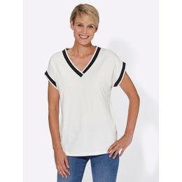 WITT Damen Kurzarmshirt mit Zierband, ecru, Gr&ouml;&szlig;e 46