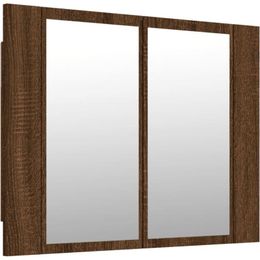 LED-Spiegelschrank Braun Eichen-Optik 60x12x45 cm Holzwerkstoff vidaXL