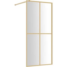 vidaXL - Duschwand für Begehbare Dusche mit esg Klarglas Golden 90x195cm