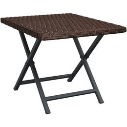 vidaXL - Klapptisch Braun 45x35x32 cm Poly Rattan