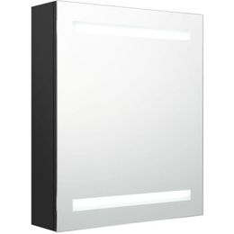 LED-Bad-Spiegelschrank Schwarz 50x14x60 cm vidaXL