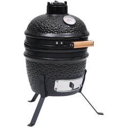 vidaXL - 2-in-1 Kamado-Grill Smoker Keramik 56 cm Schwarz