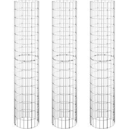 vidaXL - Gabionen-Hochbeete 3 Stk. Rund Verzinkter Stahl Ø30x150 cm