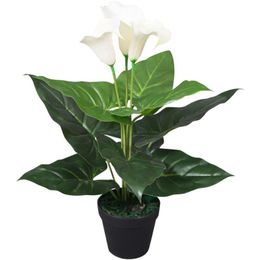 vidaXL - Künstliche Calla-Lilie mit Topf 45 cm Weiß