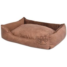 vidaXL - Hundebett mit Kissen pu Kunstleder Größe s Beige