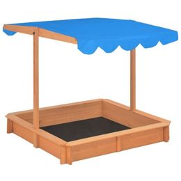 Sandkasten mit Verstellbarem Dach Tannenholz 115x115x115 cm vidaXL