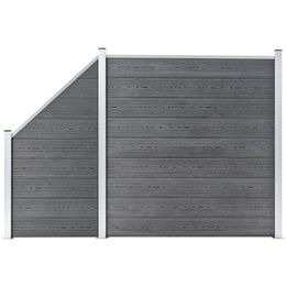 vidaXL - wpc Zaun-Set 1 Quadrat + 1 Schräge 273x186 cm Grau