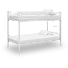 vidaXL - Etagenbett Weiß Metall 90×200 cm