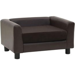 vidaXL - Hundesofa Braun 60x43x30 cm Plüsch und Kunstleder