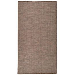 vidaXL - Outdoor-Teppich Flachgewebe 80x150 cm Braun