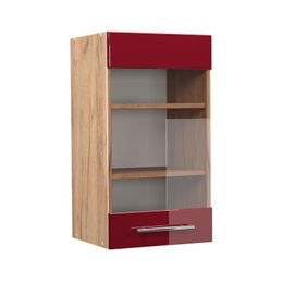 Küchenschrank Glas Fame-Line, Bordeaux Hochglanz, 40 cm, VICCO