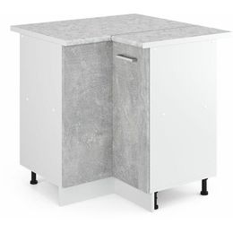 Eckschrank R-Line, Beton, 75.6 cm , ap Marmor VICCO