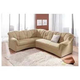 Ecksofa DOMO collection "Papenburg B/T/H: 242/190/84 cm L-Form" Sofas Gr. B/H/T: 242cm x 84cm x 190cm, Microfaser PRIMABELLE, langer Schenkel rechts, mit Bettfunktion, beige (natur) wahlweise mit Bettfunktion, Langer Schenkel links oder rechts