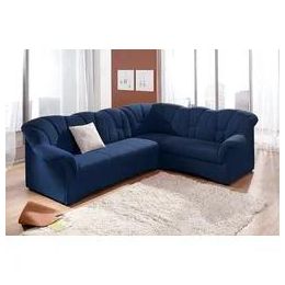 Ecksofa DOMO collection "Papenburg B/T/H: 242/190/84 cm L-Form" Sofas Gr. B/H/T: 242cm x 84cm x 190cm, Microfaser PRIMABELLE, langer Schenkel links, mit Bettfunktion, blau wahlweise mit Bettfunktion, Langer Schenkel links oder rechts