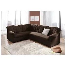 Ecksofa DOMO collection "Papenburg B/T/H: 242/190/84 cm L-Form" Sofas Gr. B/H/T: 242cm x 84cm x 190cm, Luxus-Microfaser, langer Schenkel rechts, mit Bettfunktion, braun (schoko) wahlweise mit Bettfunktion, Langer Schenkel links oder rechts