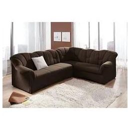 Ecksofa DOMO collection "Papenburg B/T/H: 242/190/84 cm L-Form" Sofas Gr. B/H/T: 242cm x 84cm x 190cm, Luxus-Microfaser, langer Schenkel links, ohne Bettfunktion, braun (schoko) wahlweise mit Bettfunktion, Langer Schenkel links oder rechts