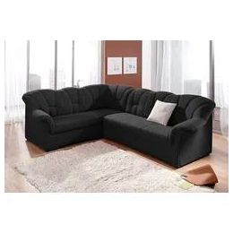 Ecksofa DOMO collection "Papenburg B/T/H: 242/190/84 cm L-Form" Sofas Gr. B/H/T: 242cm x 84cm x 190cm, Kunstleder SOFTLUX, langer Schenkel rechts, ohne Bettfunktion, schwarz wahlweise mit Bettfunktion, Langer Schenkel links oder rechts