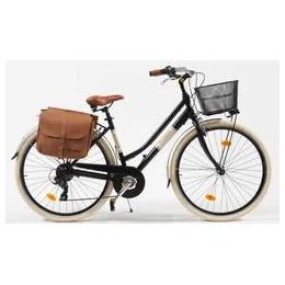 Cityrad VENICE - I LOVE ITALY "Citybike 605 Alu Lady" Gr. 46, schwarz (schwarz, schwarz), Fahrräder, 46cm, 28 Zoll (71,12cm), für Damen, Kettenschaltung