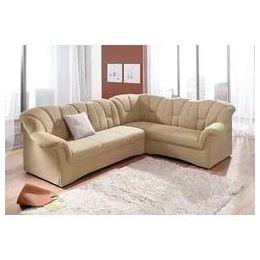 Ecksofa DOMO collection "Papenburg B/T/H: 242/190/84 cm L-Form" Sofas Gr. B/H/T: 242cm x 84cm x 190cm, Microfaser PRIMABELLE, langer Schenkel links, mit Bettfunktion, beige (natur) wahlweise mit Bettfunktion, Langer Schenkel links oder rechts