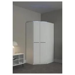 Eckkleiderschrank Priess "Barcelona Kleiderschrank Ecklösung Raumwunder" Schränke Gr. B/H/T: 95cm x 193cm x 95cm, Tiefe Seitenteil 54cm, mit Beleuchtung, weiß in 2 Tiefen Schrank Eckschrank Garderobe