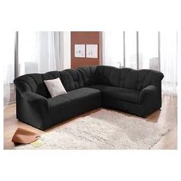 Ecksofa DOMO collection "Papenburg B/T/H: 242/190/84 cm L-Form" Sofas Gr. B/H/T: 242cm x 84cm x 190cm, Kunstleder SOFTLUX, langer Schenkel links, ohne Bettfunktion, schwarz wahlweise mit Bettfunktion, Langer Schenkel links oder rechts