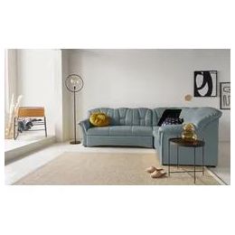 Ecksofa DOMO collection "Papenburg B/T/H: 242/190/84 cm L-Form" Sofas Gr. B/H/T: 242cm x 84cm x 190cm, Webstoff, langer Schenkel links, ohne Bettfunktion, blau (eisblau) wahlweise mit Bettfunktion, Langer Schenkel links oder rechts