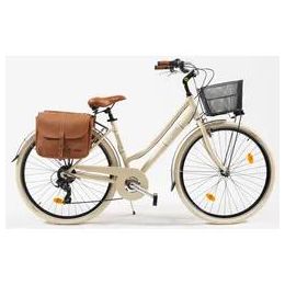 Cityrad VENICE - I LOVE ITALY "Citybike 615 Alu lady" Gr. 46, beige (beige, beige), Fahrräder, 46cm, 28 Zoll (71,12cm), für Damen, Kettenschaltung