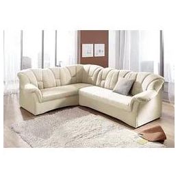 Ecksofa DOMO collection "Papenburg B/T/H: 242/190/84 cm L-Form" Sofas Gr. B/H/T: 242cm x 84cm x 190cm, Kunstleder SOFTLUX, langer Schenkel rechts, ohne Bettfunktion, beige (creme) wahlweise mit Bettfunktion, Langer Schenkel links oder rechts