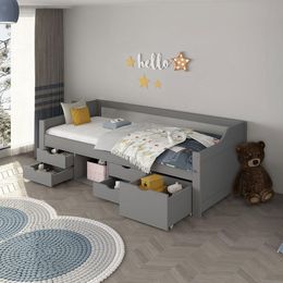 Home Deluxe HOME-DELUXE Kinderbett COSMOS mit Schubladen - 90 x 200 cm Grau