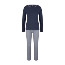 Tom Tailor Pyjama Damen Gr&ouml;&szlig;e S navy / wei&szlig; Winterkleid