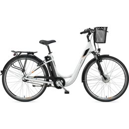 E-Bike Telefunken "Multitalent RC840" E-Bikes Gr. 48 cm, 28 Zoll (71,12 cm), weiß E-Bikes Pedelec, Elektrofahrrad für Damen u. Herren, Cityrad