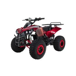 Actionbikes Motors Elektro-Kinderquad S-10, Pocket-Quad mit 1000 Watt, Federung, Scheiben-/Trommelbremsen, bis 20 km/h (Metallic/Rot)