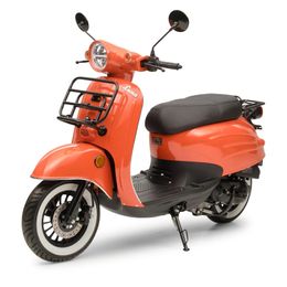 Motorroller Retro Luna Feuerrot 50ccm 25 kmh Mofa Scooter