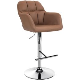 CLP Barhocker Natoma Kunstleder I 360&deg; Drehbar, Metallgestell H&ouml;henverstellbar Mit Fu&szlig;st&uuml;tze I K&uuml;chenhocker Mit Gepolsterter Sitzfl&auml;che