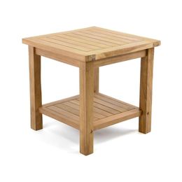 Vcm Blumenhocker Beistelltisch Gartentisch Teakholz Blumentisch Balkontisch Ma&szlig;e 50 x 50 cm
