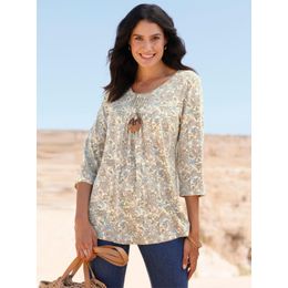 WITT Damen Tunikashirt mit 3/4-Ärmeln, champagner-bedruckt, Größe 36