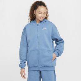 Nike Sportswear Club Fleece Oversize-Hoodie mit durchgehendem Reißverschluss (ältere Kinder) - Blau